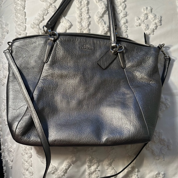 Coach | Bags | Gently Used Metallic Grey Coach Bag | Poshmark